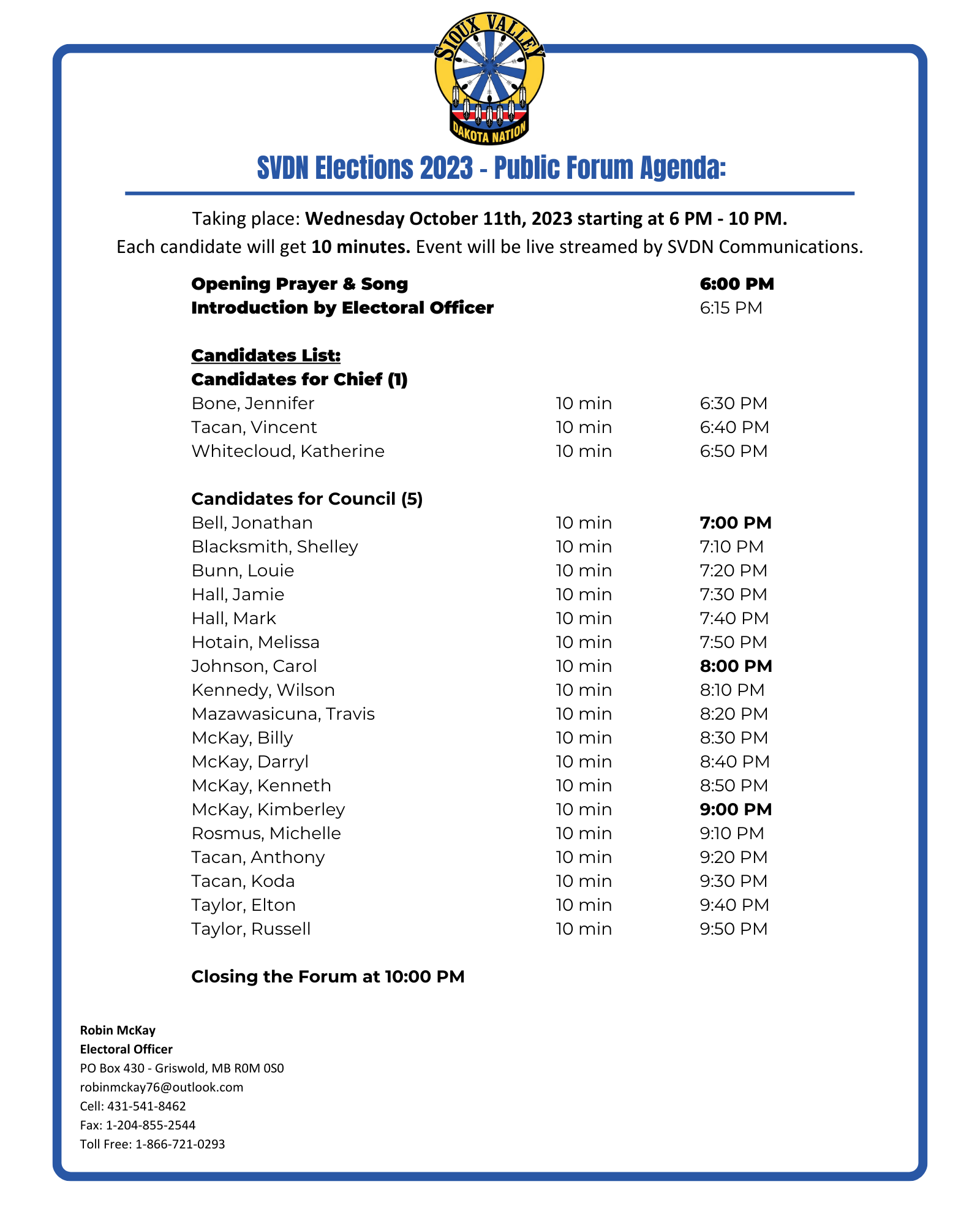 Public-Forum-Agenda – Sioux Valley Dakota Nation