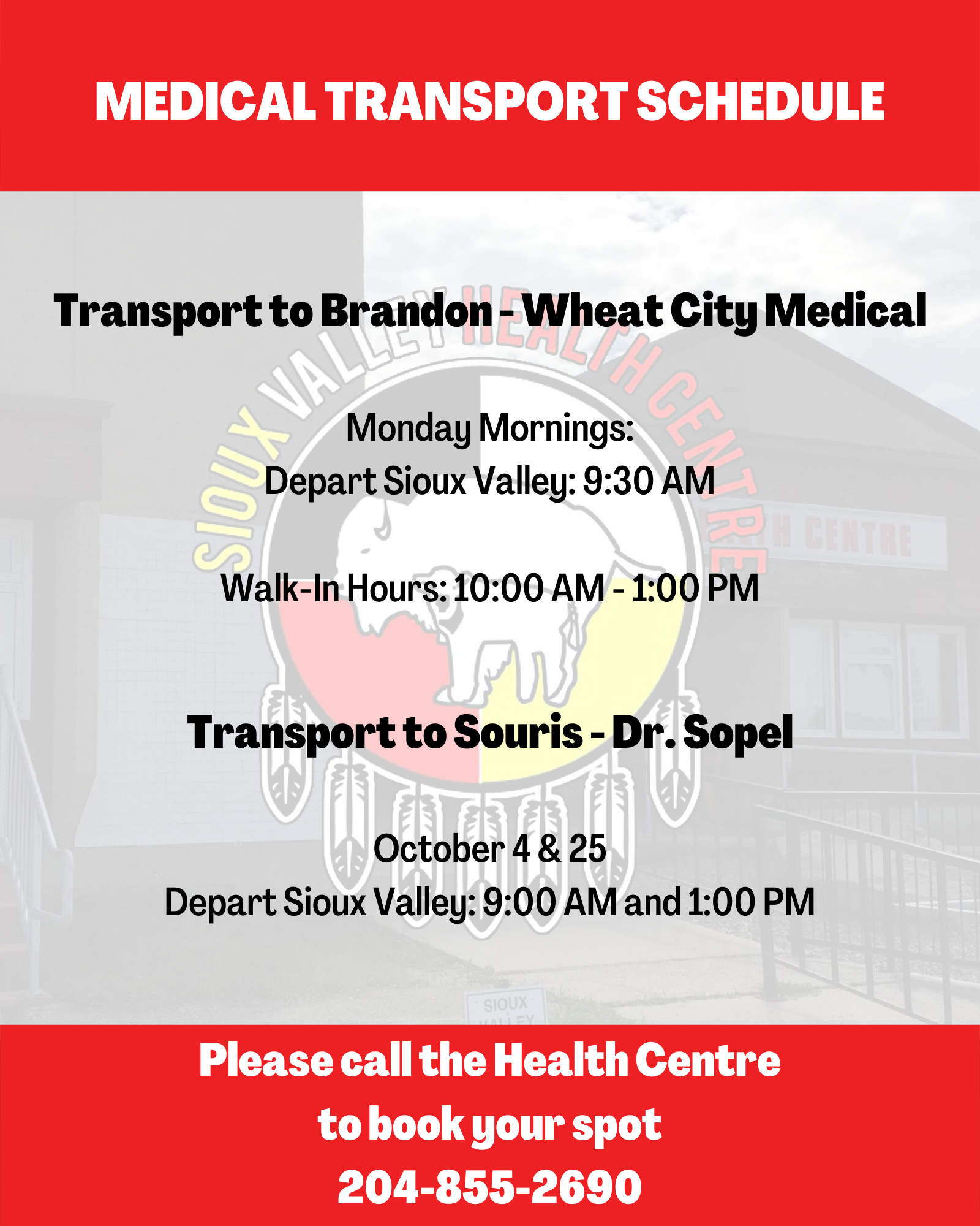 SVDN-Health-Medical-Transport-Schedule – Sioux Valley Dakota Nation