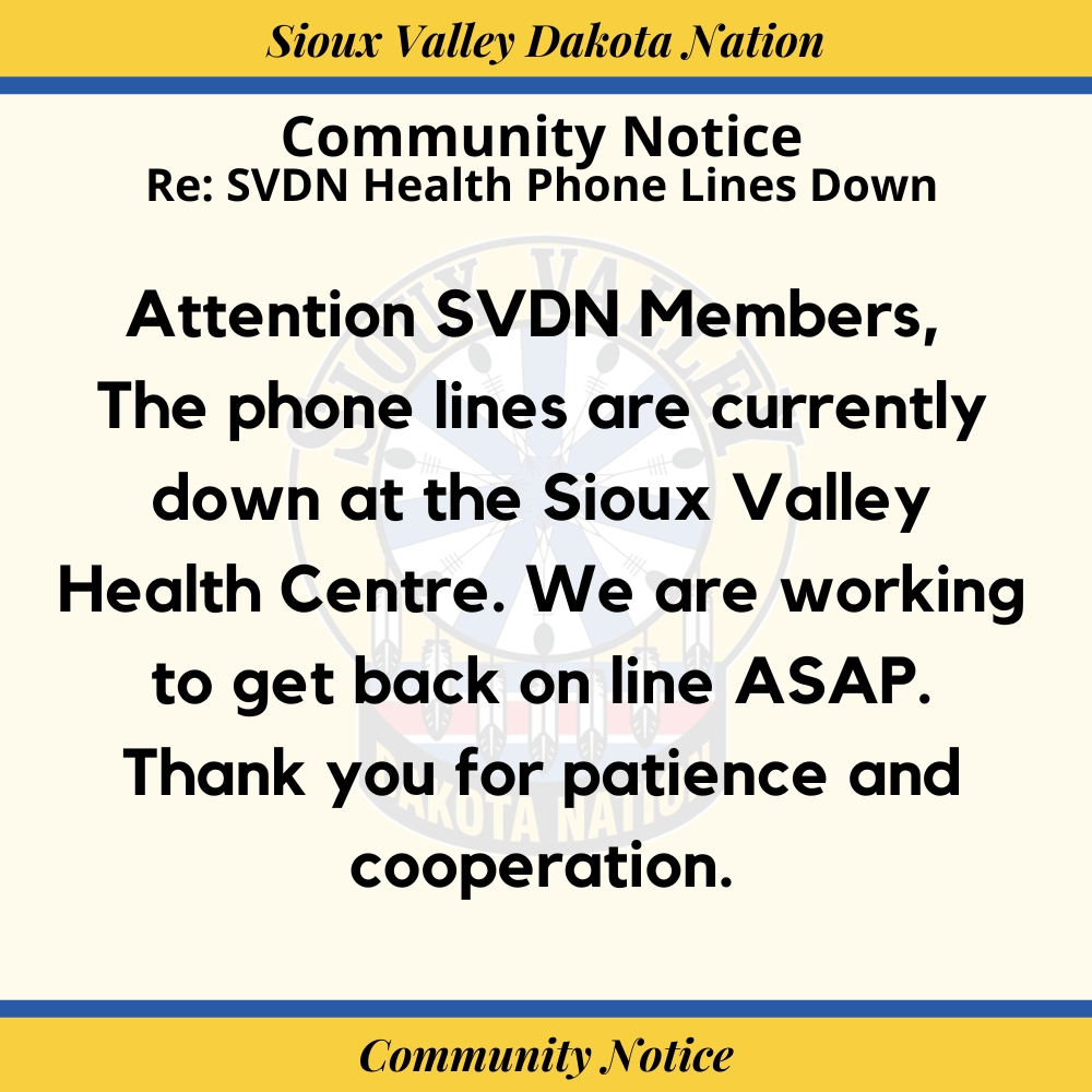 SVDN_PhoneLinesDown – Sioux Valley Dakota Nation